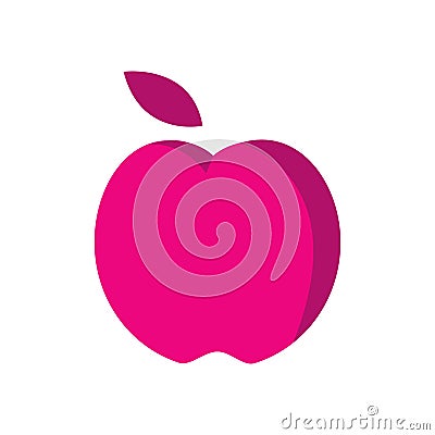 Simple Nice Pink Apple Logo Vector Design Illustrations | CartoonDealer ...