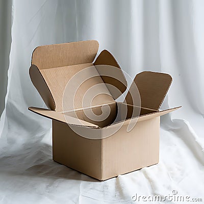A Simple Open Cardboard Box With Light Brown Interior And Functional ...