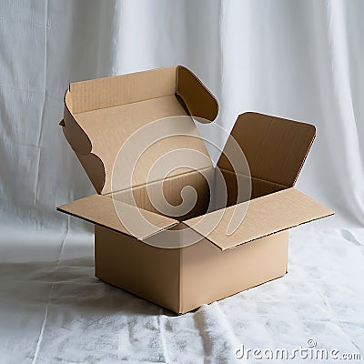 A Simple Open Cardboard Box With Light Brown Interior And Functional ...