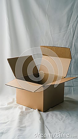 A Simple Open Cardboard Box With Light Brown Interior And Functional ...
