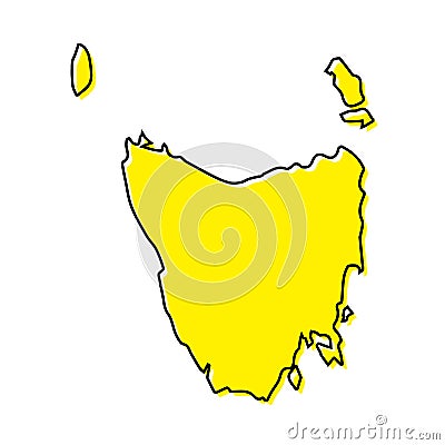Simple Outline Map Of Tasmania Is A State Of Australia. Vector ...