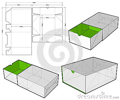 Simple Packaging Folding Box Internal Measurement 20x15x7.5cm And Die ...