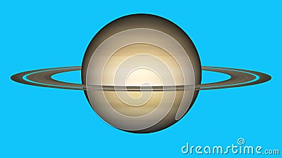 Simple Saturn Planet Model Rotating Seamless Loop Animation on Green ...