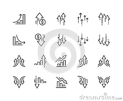Line Increase And Decrease Icons Vector Illustration | CartoonDealer.com #225929646