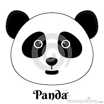 Simple Sign A Panda - Design Template On White Background Stock Vector ...