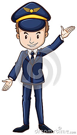 A Simple Sketch Of A Pilot Stock Vector - Image: 45445112