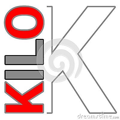 Simple Vector Design Of Letter K And Kilo Text On Transparent ...