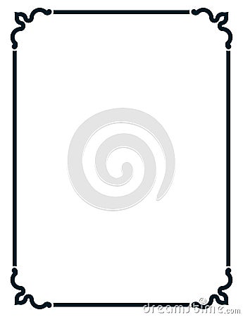 Simple Vector Line Border Frame Isolated Illustration | CartoonDealer ...