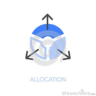 Simple Visualised Allocation Icon Symbol Cartoon Vector | CartoonDealer ...