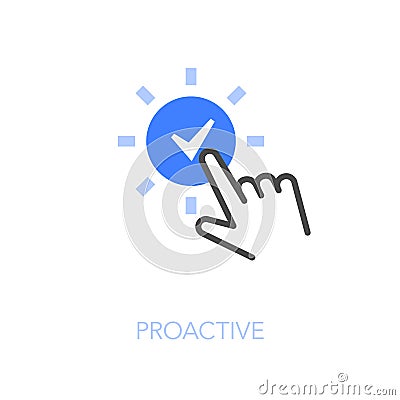 Simple Visualised Proactive Icon Symbol Cartoon Vector | CartoonDealer ...