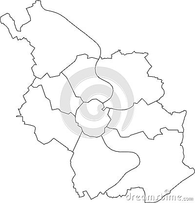 White Map Of Districts Of Cologne, Germany Cartoon Vector ...
