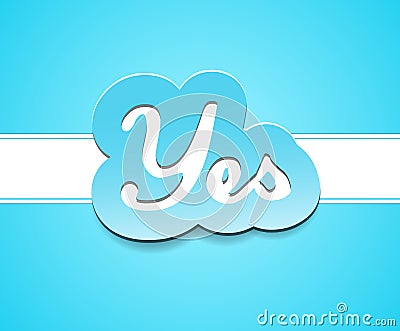Simple Yes Text Badge On Blue Background. Stock Image - Image: 26384941