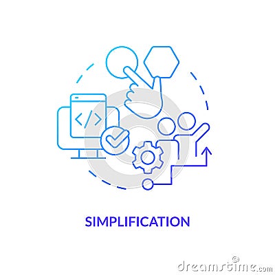 Simplification Blue Gradient Concept Icon Vector Illustration ...