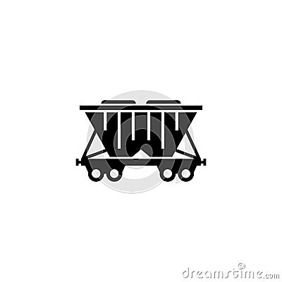 Simplified Icon Of A Hopper Car For Rail Transport Graphics Vector ...