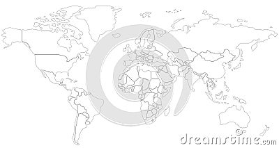 Simplified Smooth Border World Map Cartoon Vector | CartoonDealer.com ...