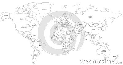 Simplified Smooth Border World Map Vector Illustration | CartoonDealer ...
