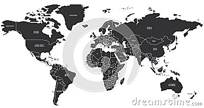 Simplified Smooth Border World Map Vector Illustration | CartoonDealer ...