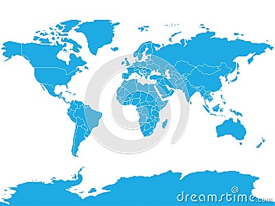 Simplified Smooth Border World Map Vector Illustration | CartoonDealer ...