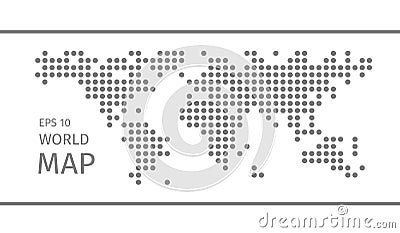 Simplified Symbolic Dotted World Map Vector Illustration ...