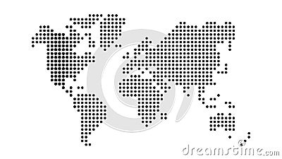 Simplified World Map Drawn with Round Dots. 4K Pop Up Animation Stock ...
