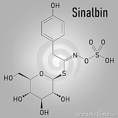 Sinalbin Glucosinolate Molecule. Skeletal Formula. Chemical Structure ...