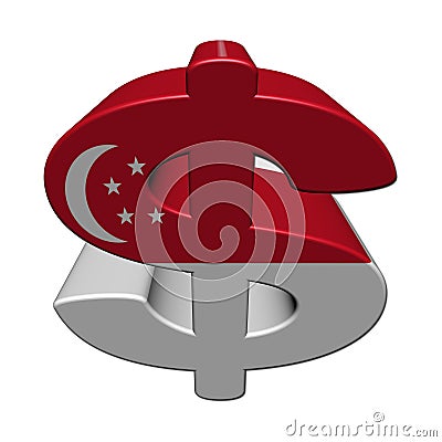 Singapore Dollar Symbol With Flag Royalty Free Stock Photography ...
