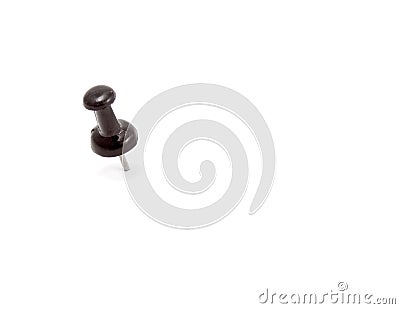 Single Black Push-pin Stock Photography - Image: 15538322