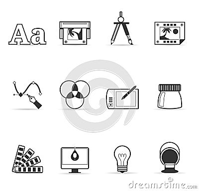 Single Color Icons - Printing & Graphic Design Royalty Free Stock ...