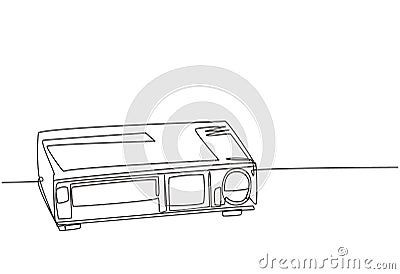 Single Continuous Line Drawing Of Retro Old Classic Video Player ...