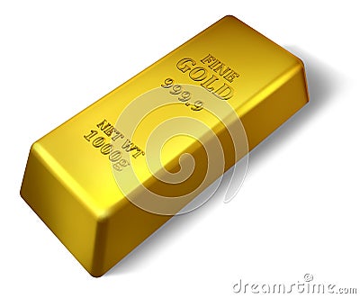 Single Gold Bar Royalty Free Stock Photos - Image: 18611718