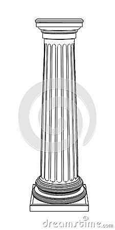 Single Greek Column Isolated On White Royalty Free Stock Images - Image ...