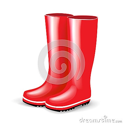 Single Pair Of Red Rubber Boots Cartoon Vector | CartoonDealer.com ...