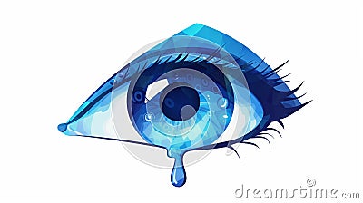 A Single Tear Falls From A Blue Eye Stock Photography | CartoonDealer ...