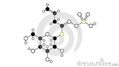 Sinigrin Molecule, Structural Chemical Formula, Ball-and-stick Model ...