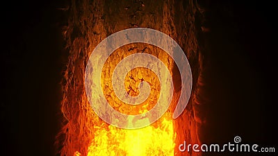 Sinners Fall To Hell Fire. Religious Concept. Realistic 4k Animation ...