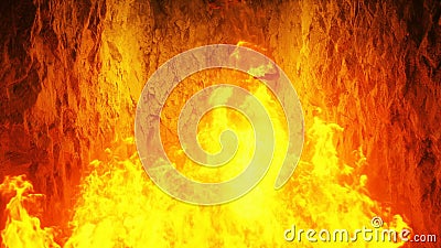 Sinners Fall To Hell Fire. Religious Concept. Realistic 4k Animation ...