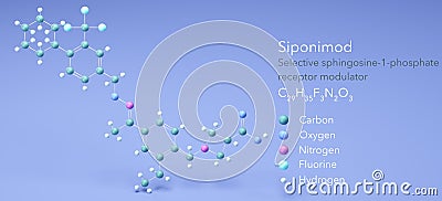 Siponimod, Molecular Structures, S1PR1 Modulator, 3d Model, Structural ...