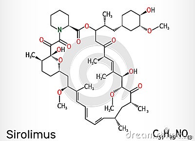Sirolimus Or Rapamycin Molecule. Is A Macrolide Compound With ...