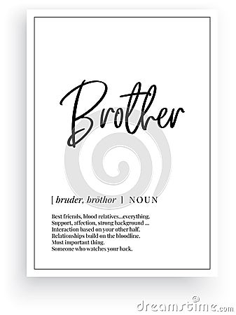 Brother Definition Noun Description Vector Illustration | CartoonDealer ...