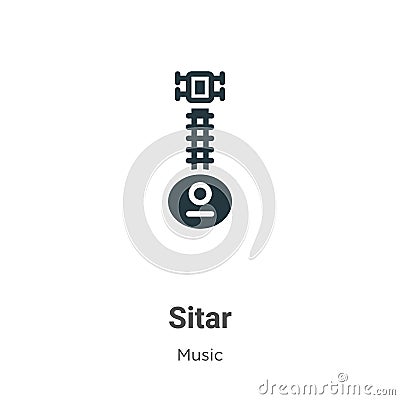 Sitar Vector Icon On White Background. Flat Vector Sitar Icon Symbol ...
