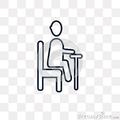Sitting Down Vector Icon Isolated On Transparent Background, Lin ...