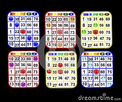 Six Bingo Cards Stock Photos - Image: 6555543
