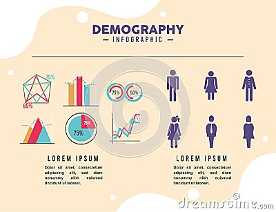 Six Demography Infographic Icons Cartoon Vector | CartoonDealer.com ...