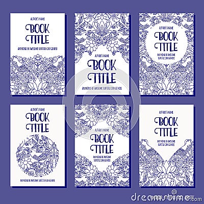 Six Hand Drawn Book Covers Cartoon Vector | CartoonDealer.com #96893853
