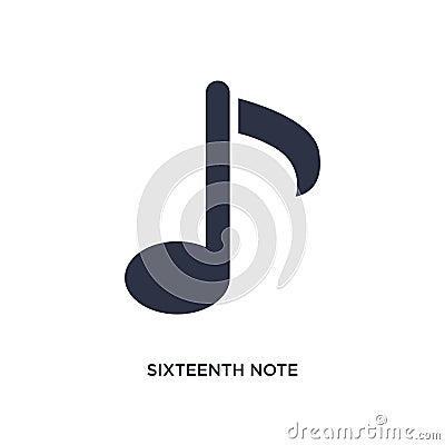 Sixteenth Note Icon On White Background. Simple Element Illustration ...