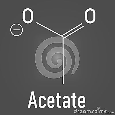Skeletal Formula Of Acetate Anion, Chemical Structure Cartoon Vector ...