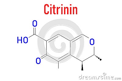 Skeletal Formula Of Citrinin Mycotoxin Molecule. Chemical Structure ...