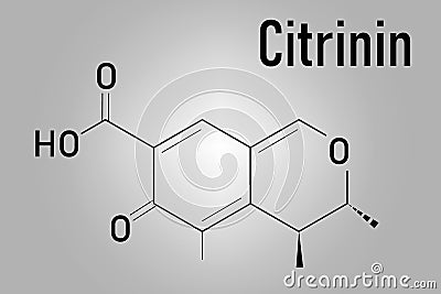 Skeletal Formula Of Citrinin Mycotoxin Molecule. Chemical Structure ...