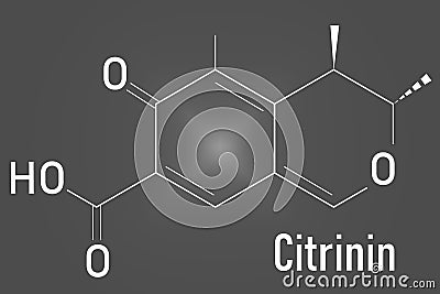 Skeletal Formula Of Citrinin Mycotoxin Molecule. Chemical Structure ...