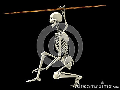 Skeleton On A Fighting Position Stock Photo - Image: 23987450